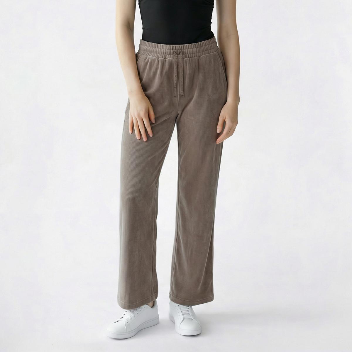 Click here for Juniors Pink Rose Rib Velour Straight Leg Lounge P... prices